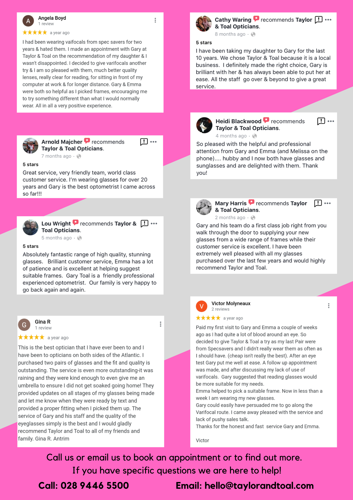 Read Our Reviews - Taylor & Toal