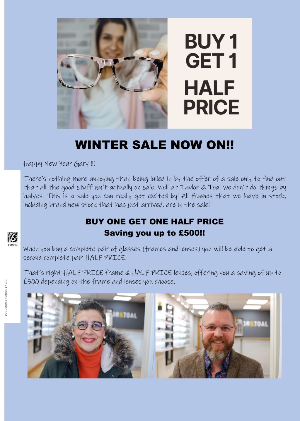 Winter Sale Now On !! Buy 1 Get 1 Half Price - Taylor & Toal