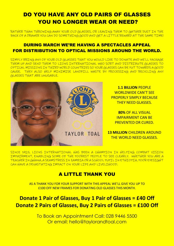 March Spectacles Appeal - Taylor & Toal